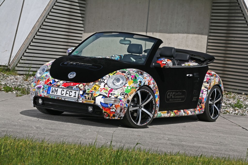VW Beetle Convertible gets wrapped in art - Automotorblog