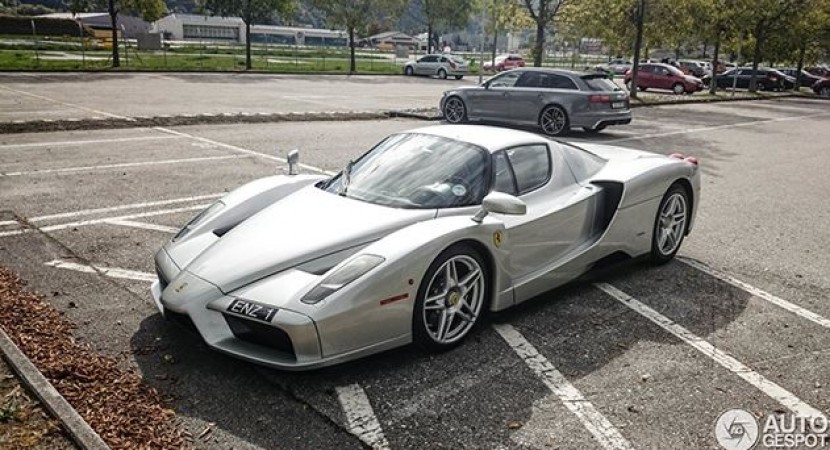 Silver Ferrari Enzo Seen in Parking Lot - Automotorblog